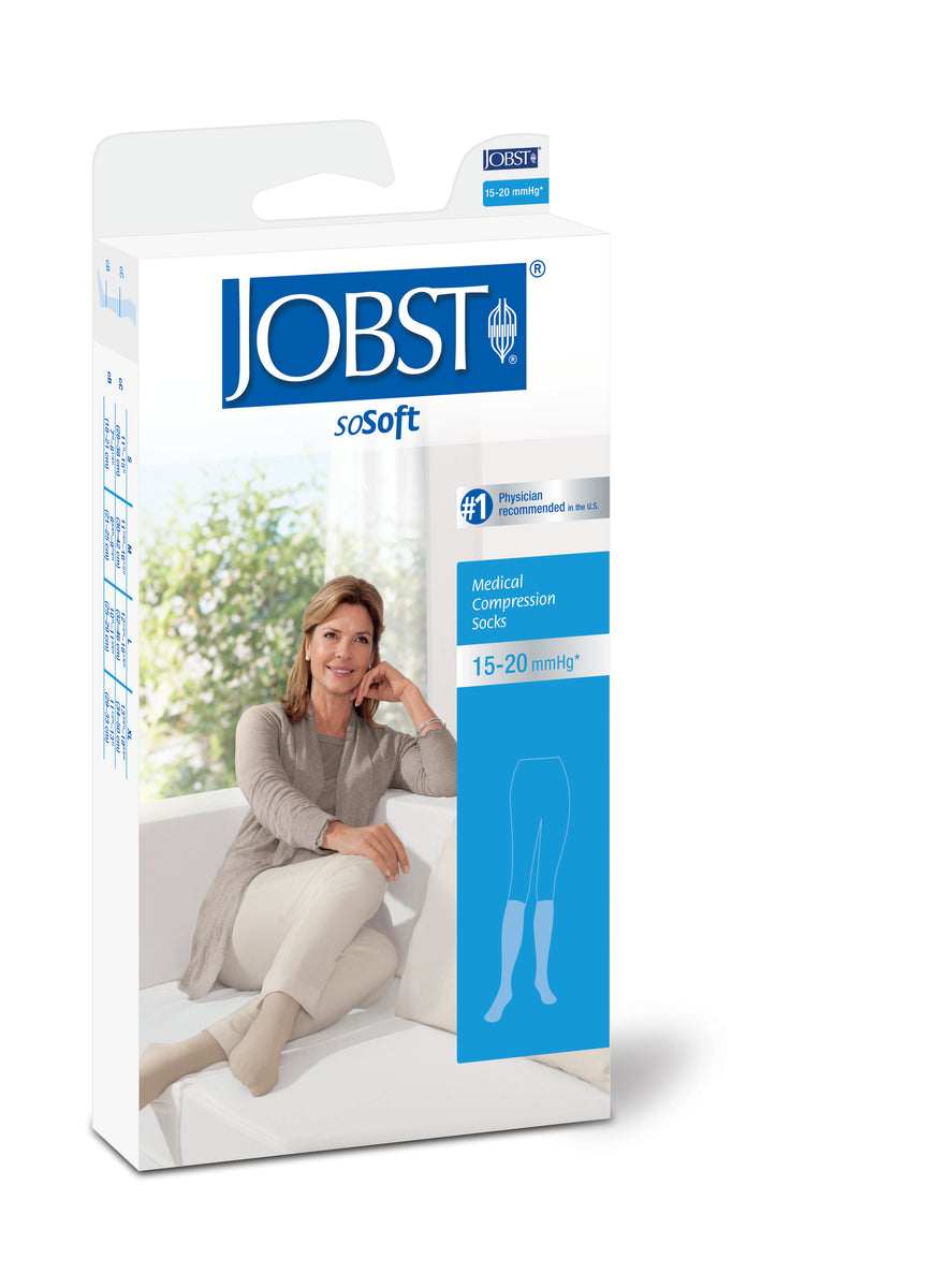 Jobst soSoft 15-20 mmHg Closed Toe Ribbed Knee High Sock ...